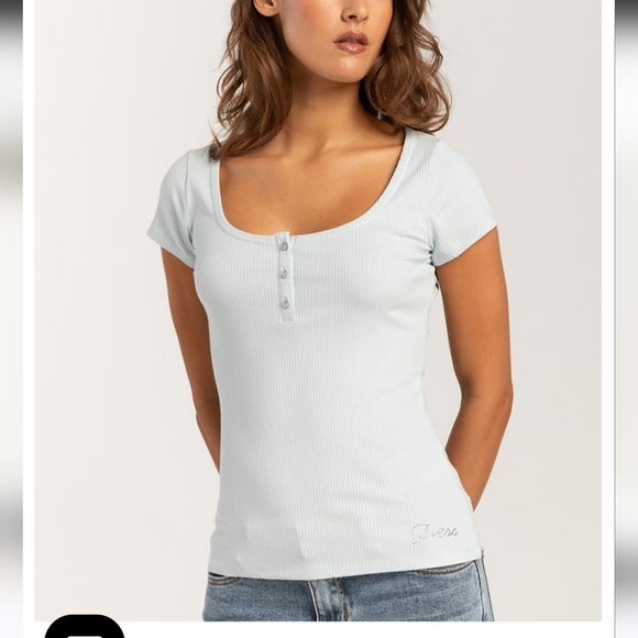 Guess | Tops | Womens Henley Tops Tshirts Large Xl Guess | Poshmark